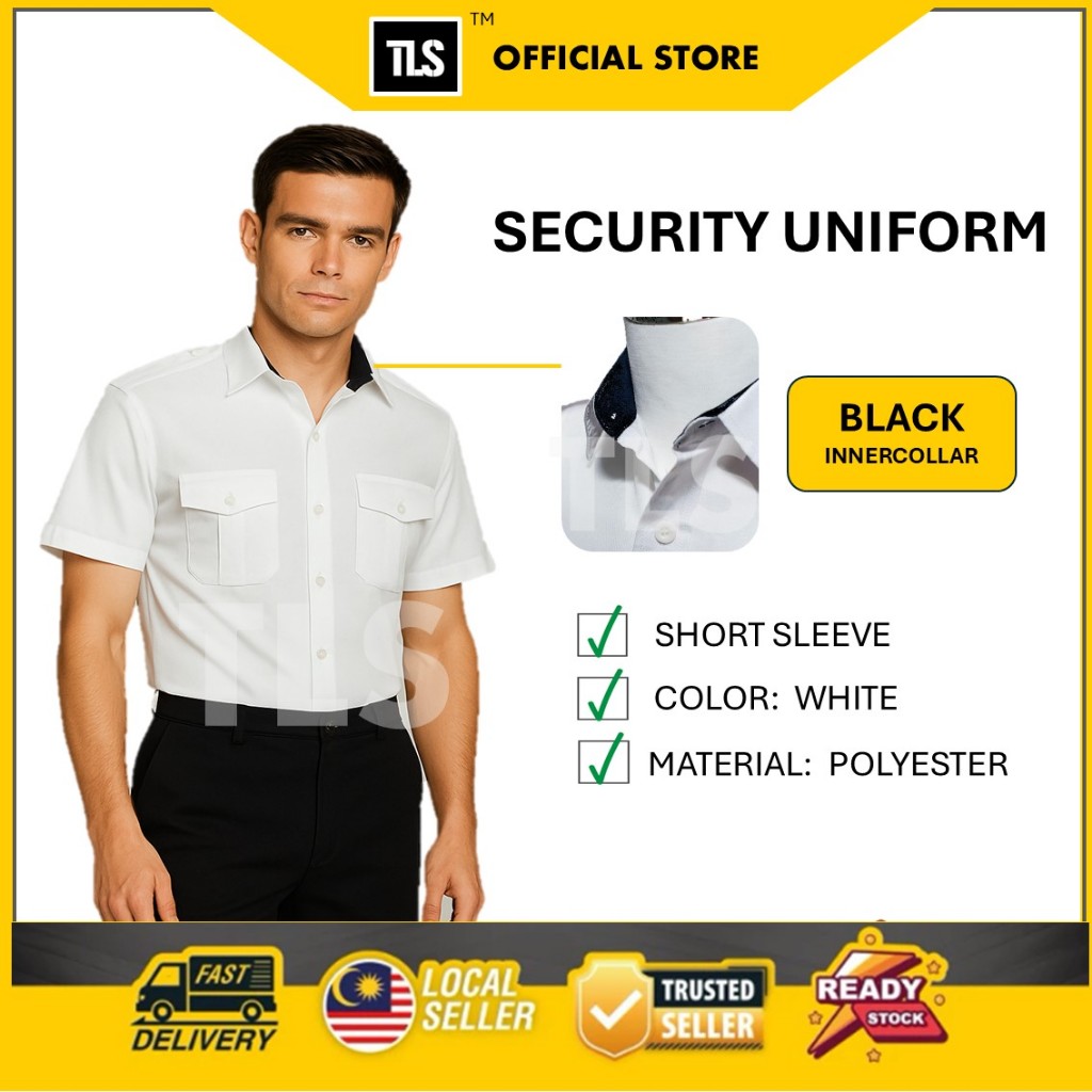 TLS SECURITY UNIFORM WHITE NORMAL SHIRT SHORT SLEEVE SECURITY GUARD ...
