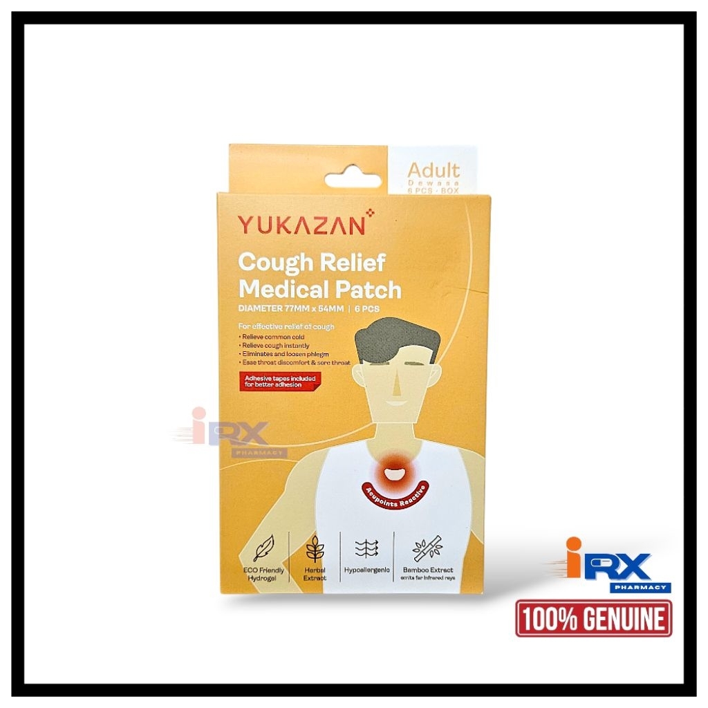 Yukazan Adult Cough Relief Patch (6's) | for cough, common cold and ...