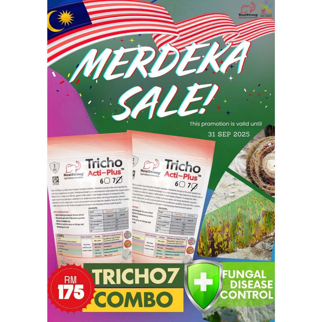 COMBO Tricho Acti Plus 7 1kg. Contains Trichoderma Control Ganoderma ...