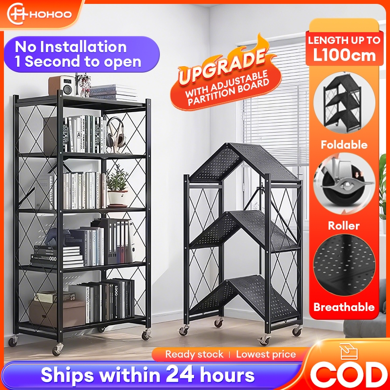 🔥Foldable Storage Rak 3/4/5 Tingkat Microwave Oven shelf Simple Rak ...