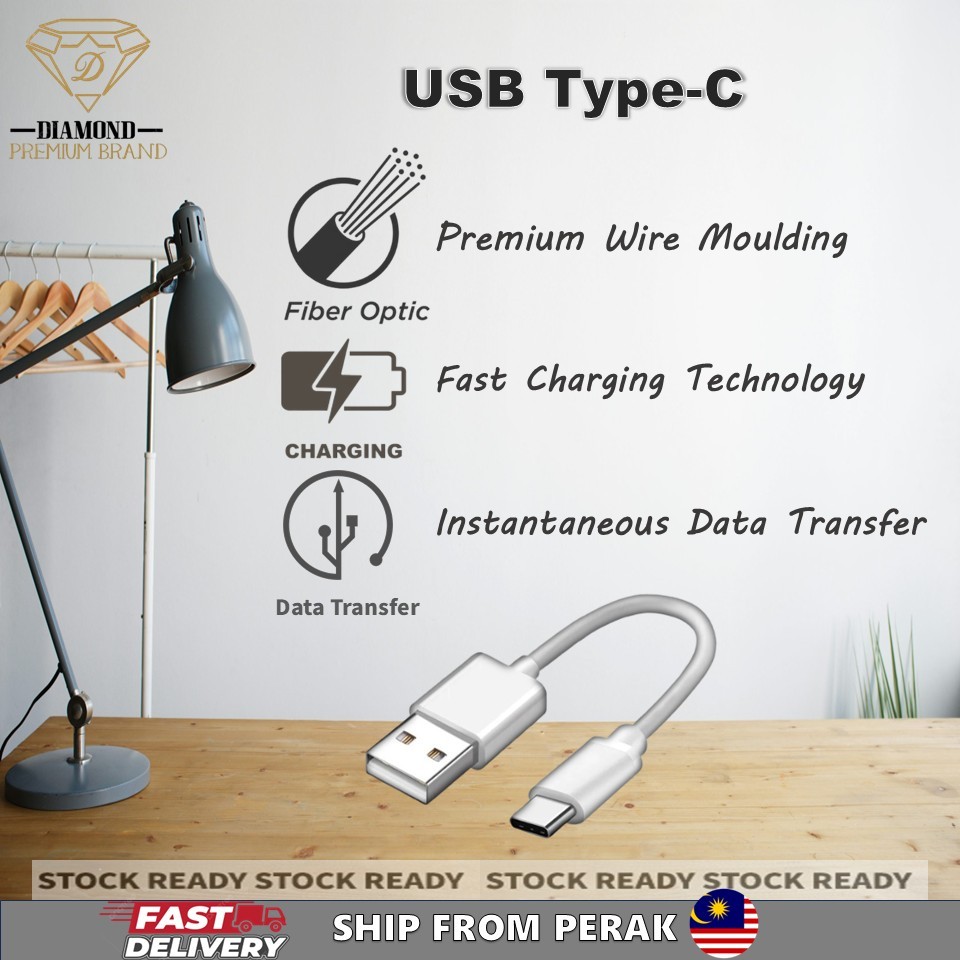 USB Cable Type-C 15cm Fast Charging For Universal Android Phone USB ...
