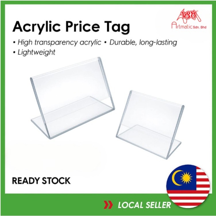 ARTMATIC | Price Tag Display holder, Acrylic name card / Akrlik Price ...