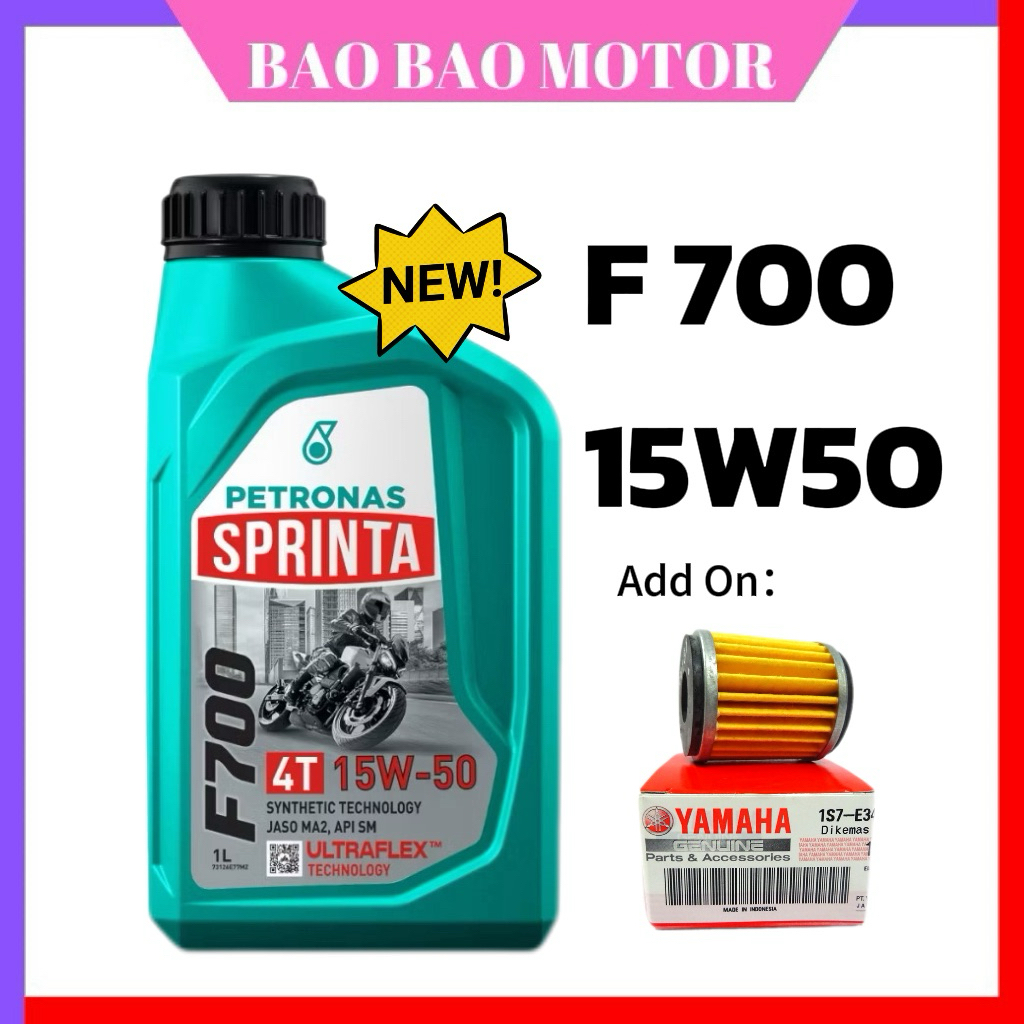 MINYAK HITAM PETRONAS SPRINTA F700 15W50 4T SEMI OIL FILTER LC135 EX5 ...