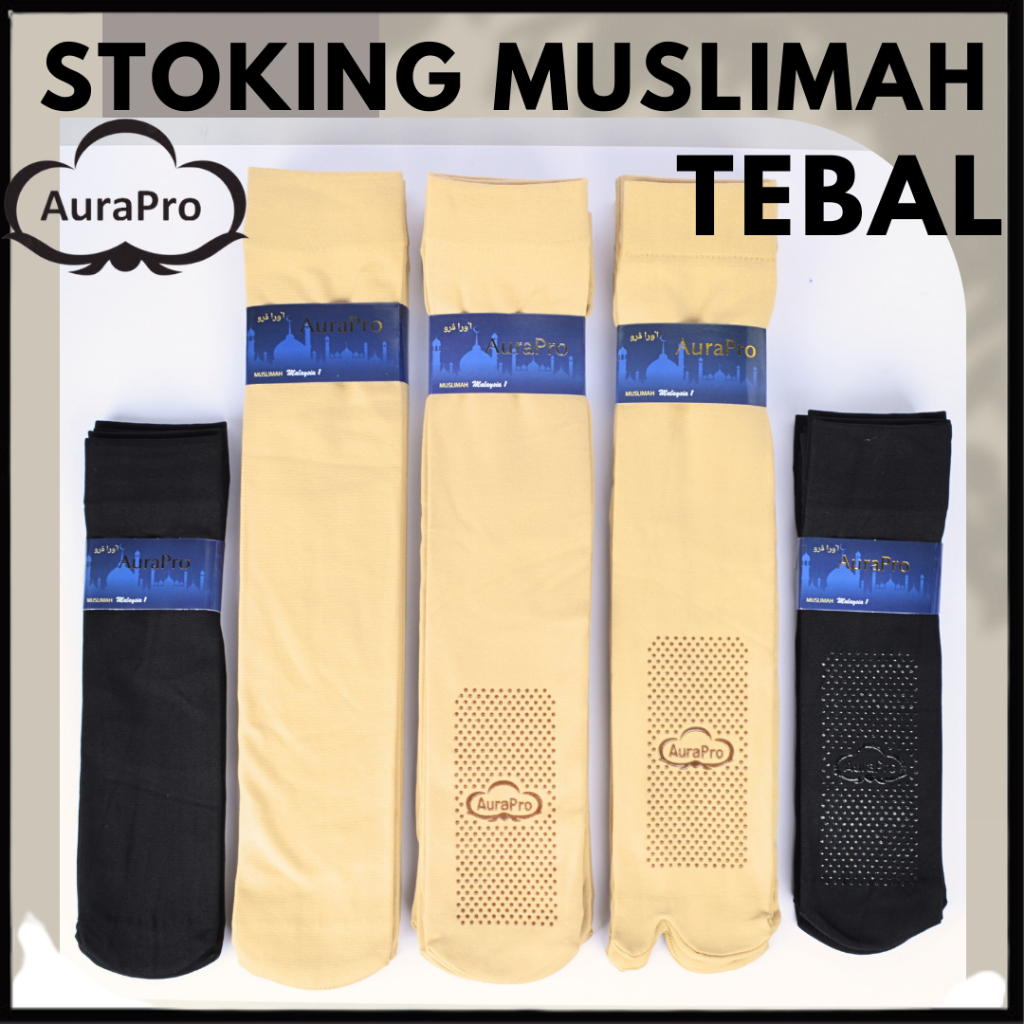 Aurapro Stoking muslimah tebal Stoking muslimah pendek Stokin muslimah ...