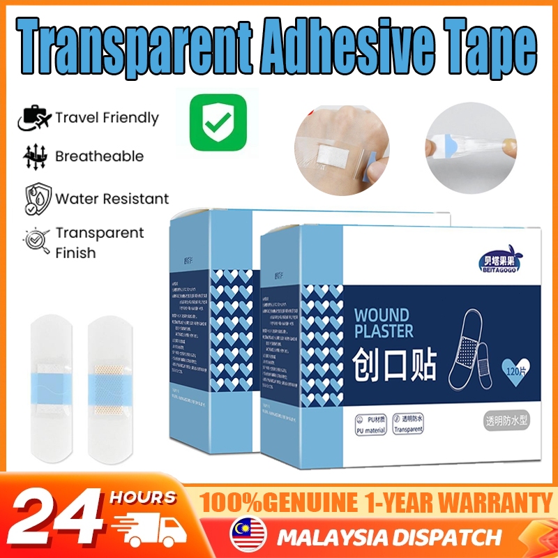 50PCS/120PCS Waterproof Adhesive Wound Plaster Transparent Invisible ...