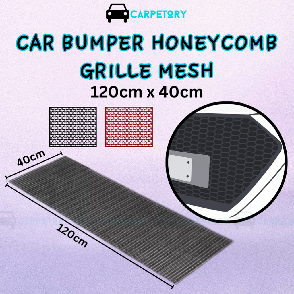 Honeycomb Car Grill Mesh & Front Bumper Net ABS Black Plastic Red ...