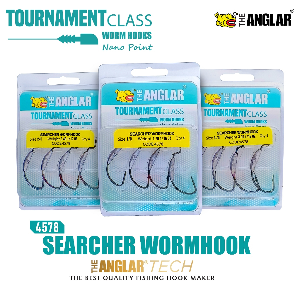 THE ANGLAR - SEARCHER WORM HOOK 0.8g/1.4g/1.7g2.4g/2.7g/3g/3.5g/4.5g/5 ...