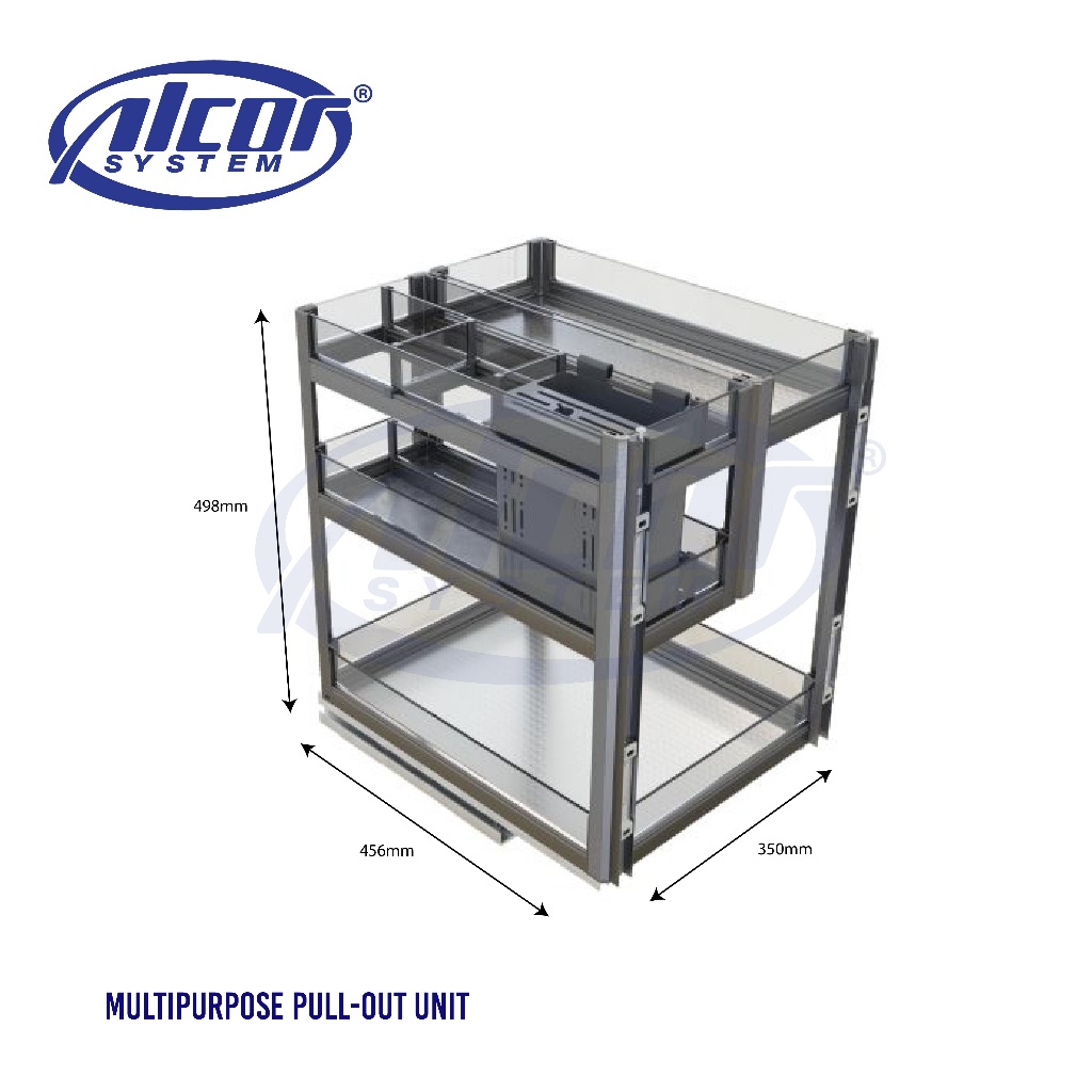 Alcor System Kitchen Pull Out Cabinet 3-Tier Multipurpose Pull Out Unit ...