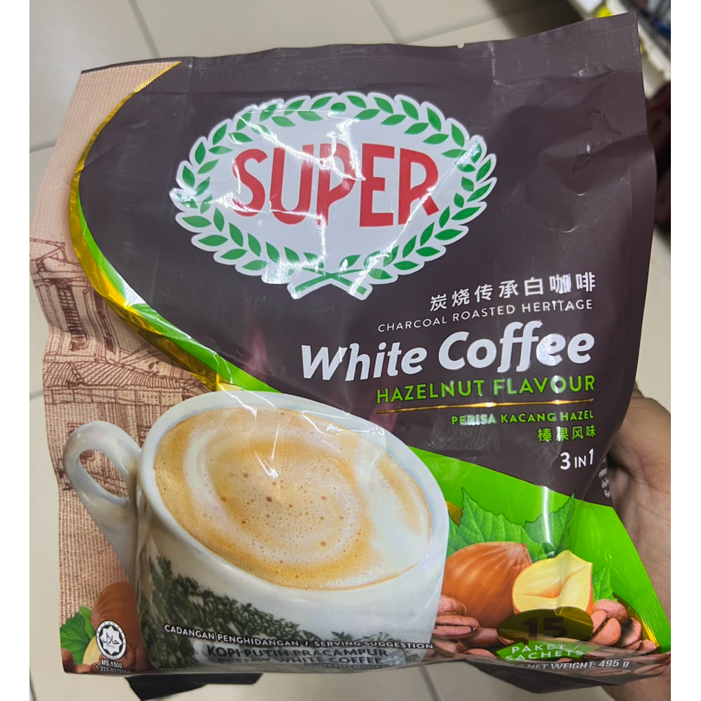 SUPER 3 in 1 White Coffee Hazelnut Flavour (15 Sachets) | Shopee Malaysia