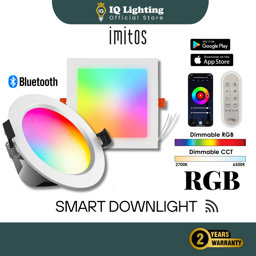 LED Smart Downlight 12W/18W 4/6inch Tuya Bluetooth WIFI RGB Dimmable ...