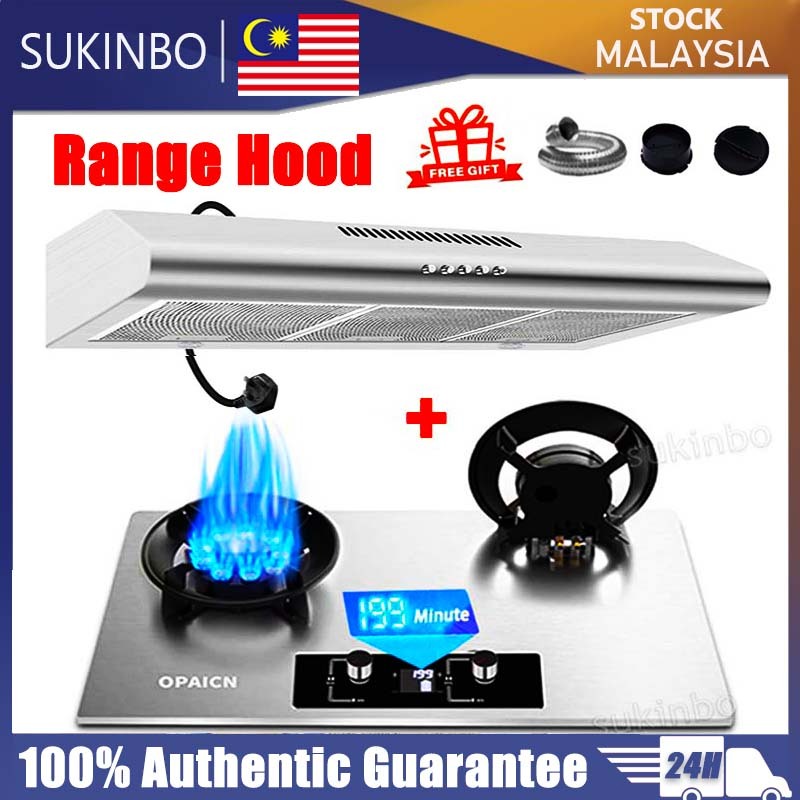 SUKINBO 90/80CM Kitchen Cooker Range Hood Wall Mounted Kitchen ...