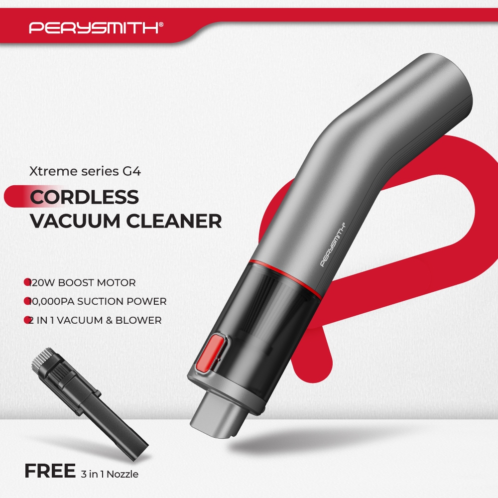 PerySmith Cordless Vacuum Cleaner Xtreme Series G4 - GREY (Car Vacuum) | Shopee Malaysia