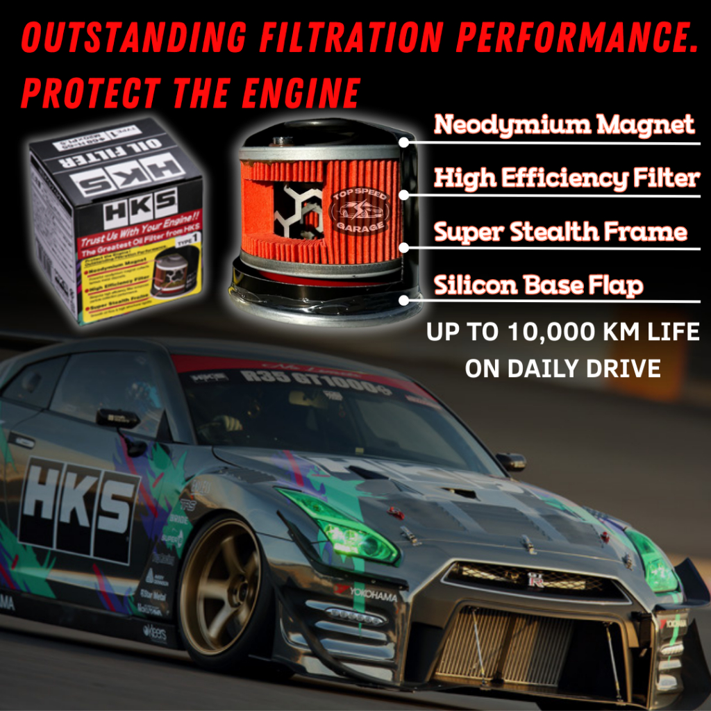 HKS JAPAN - High Performance Neodymium Magnet Oil Filter [Honda,Nissan ...