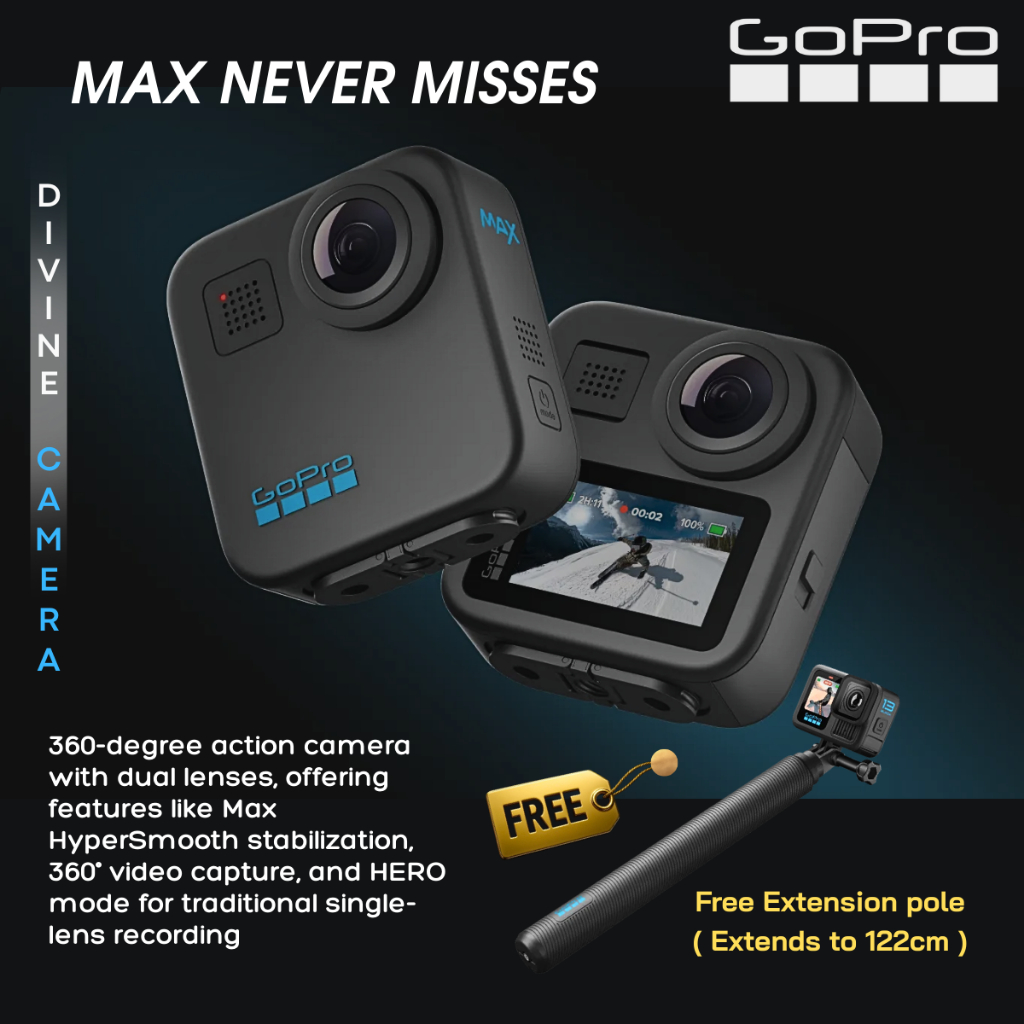 GoPro MAX 360 Action Camera Build with Waterproof 16ft | Shopee Malaysia