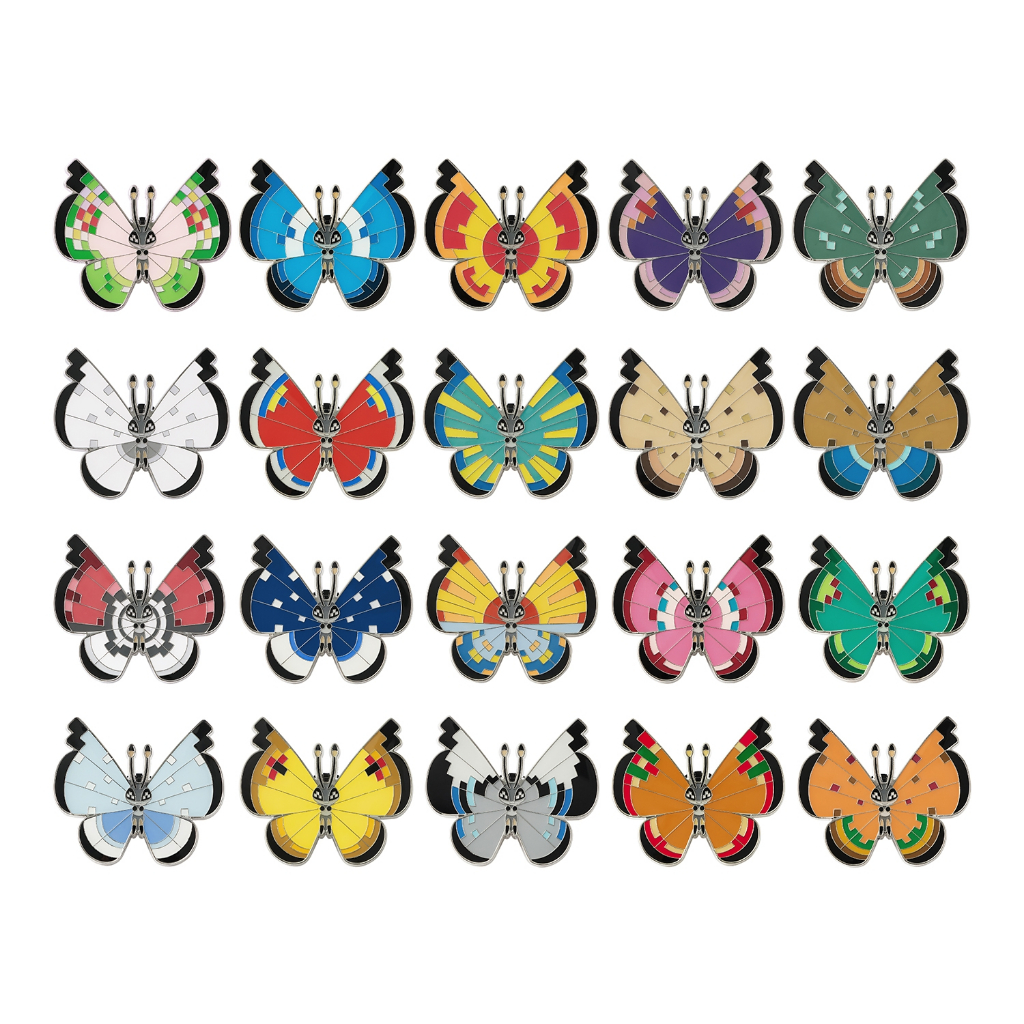 Pokemon Pin Vivillon (Viviyon) 20 Patterns Pins A B Box Complete Set ...