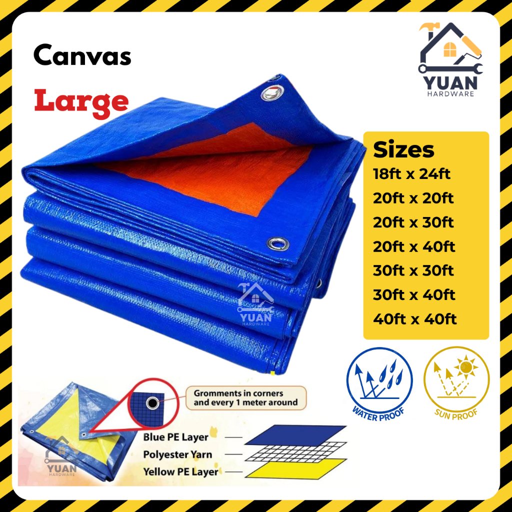 Heavy Duty Canvas Waterproof Tarpaulin Sheet Canopy Canvas Kanvas ...
