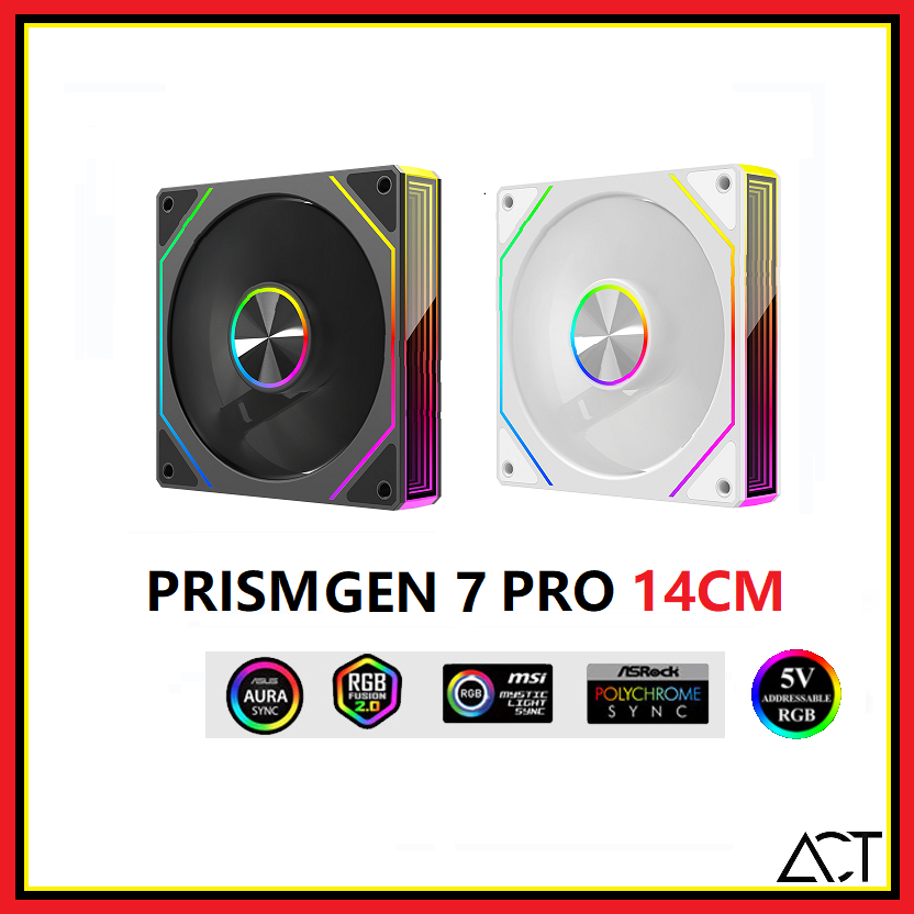 Prism Gen8 Pro RS (14CM) Black / White 5V ARGB 3Pin PWM 14CM 140MM ...