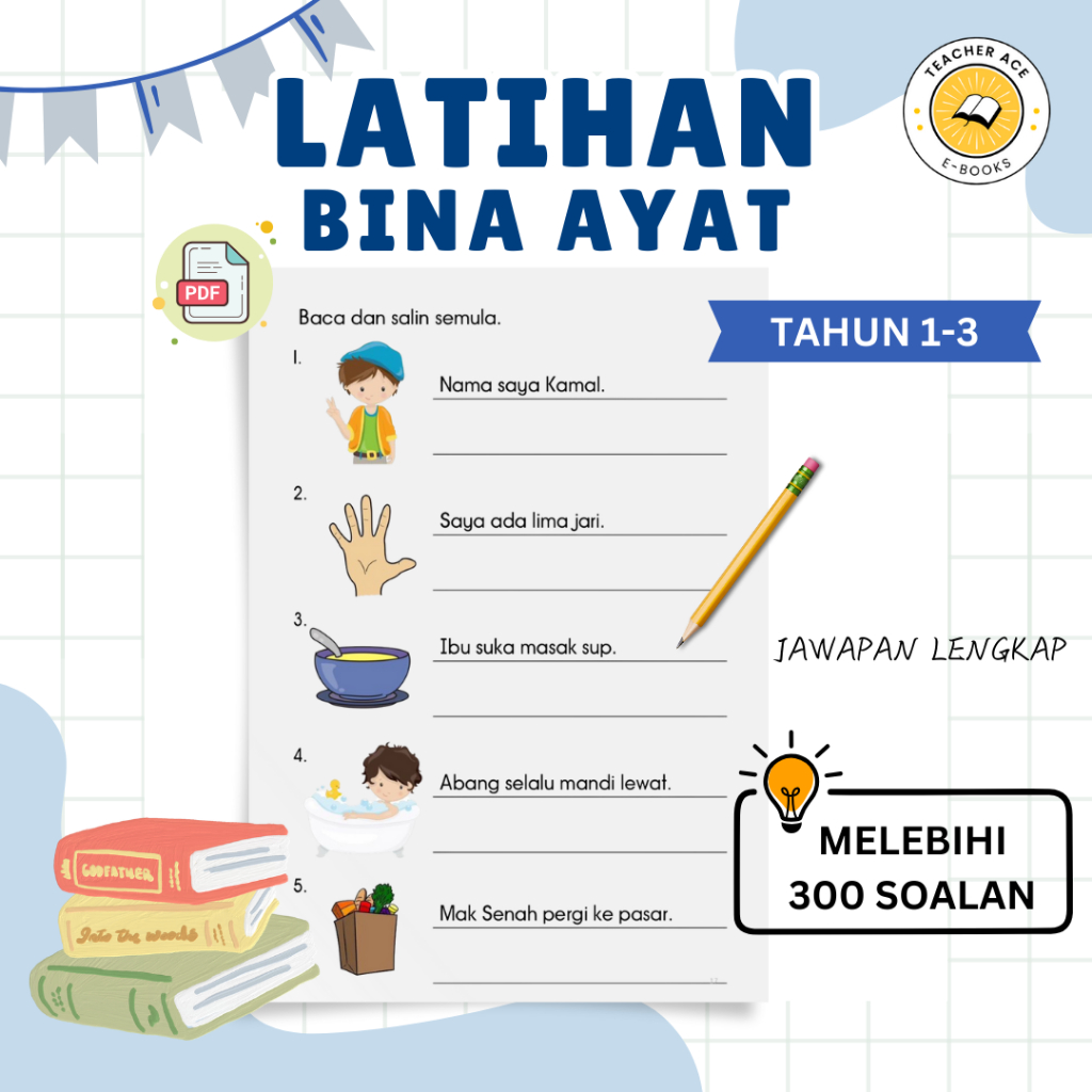 [PDF] Latihan Bina Ayat Bahasa Melayu Sekolah Rendah Tahun 123 Primary ...