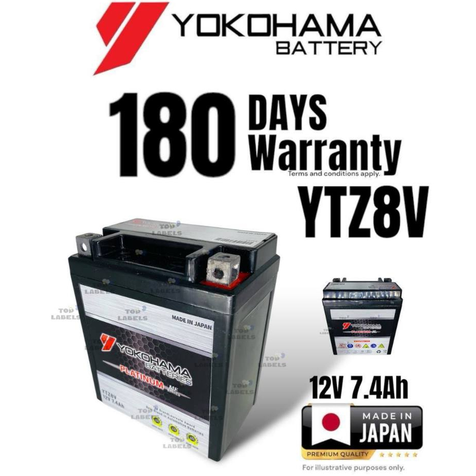 TLCMOTOR YTZ8V (REPLACEMENT YTX7L / YTX7L-BS) MOTORCYCLE GEL BATTERY ...