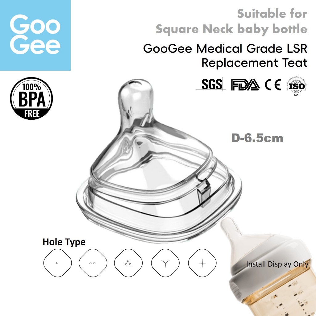GooGee™ Medical Grade LSR Replacement Teat/Straw Puting sesuai hegen ...