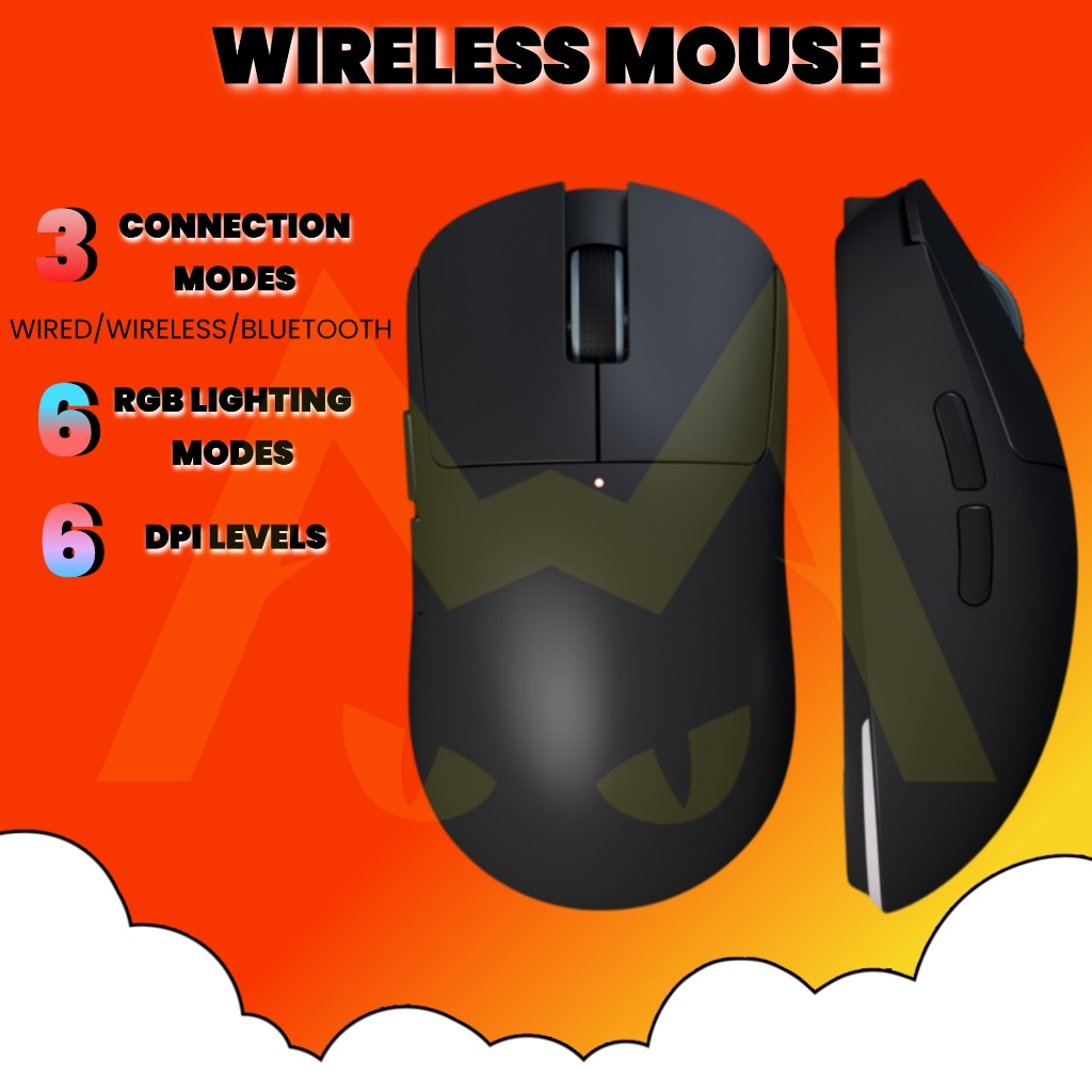 Tetikus Tanpa Wayar 3 in 1 Wireless Gaming Mouse 2.4G Bluetooth USB ...