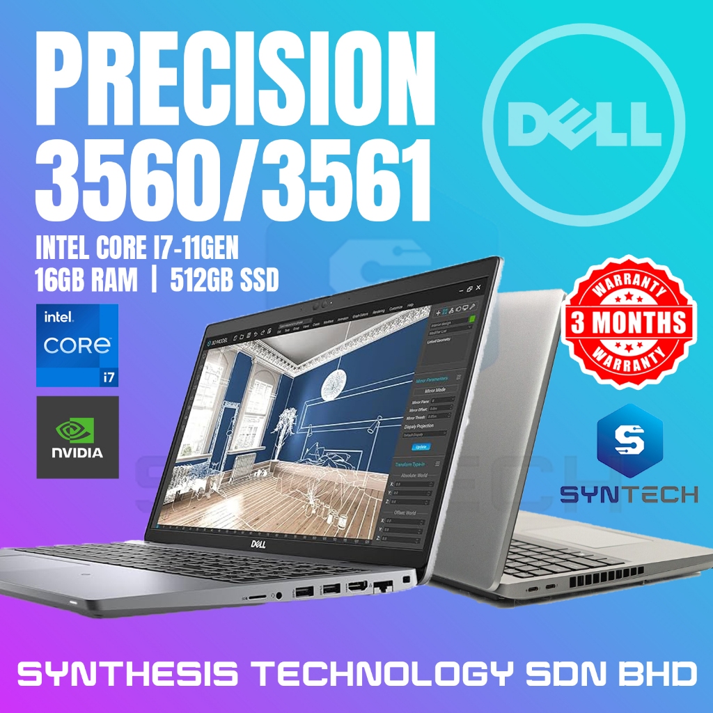 🔥 DELL PRECISION 3560/3561 🔥 INTEL I7-11GEN + NVIDIA T5/600 LAPTOP ...