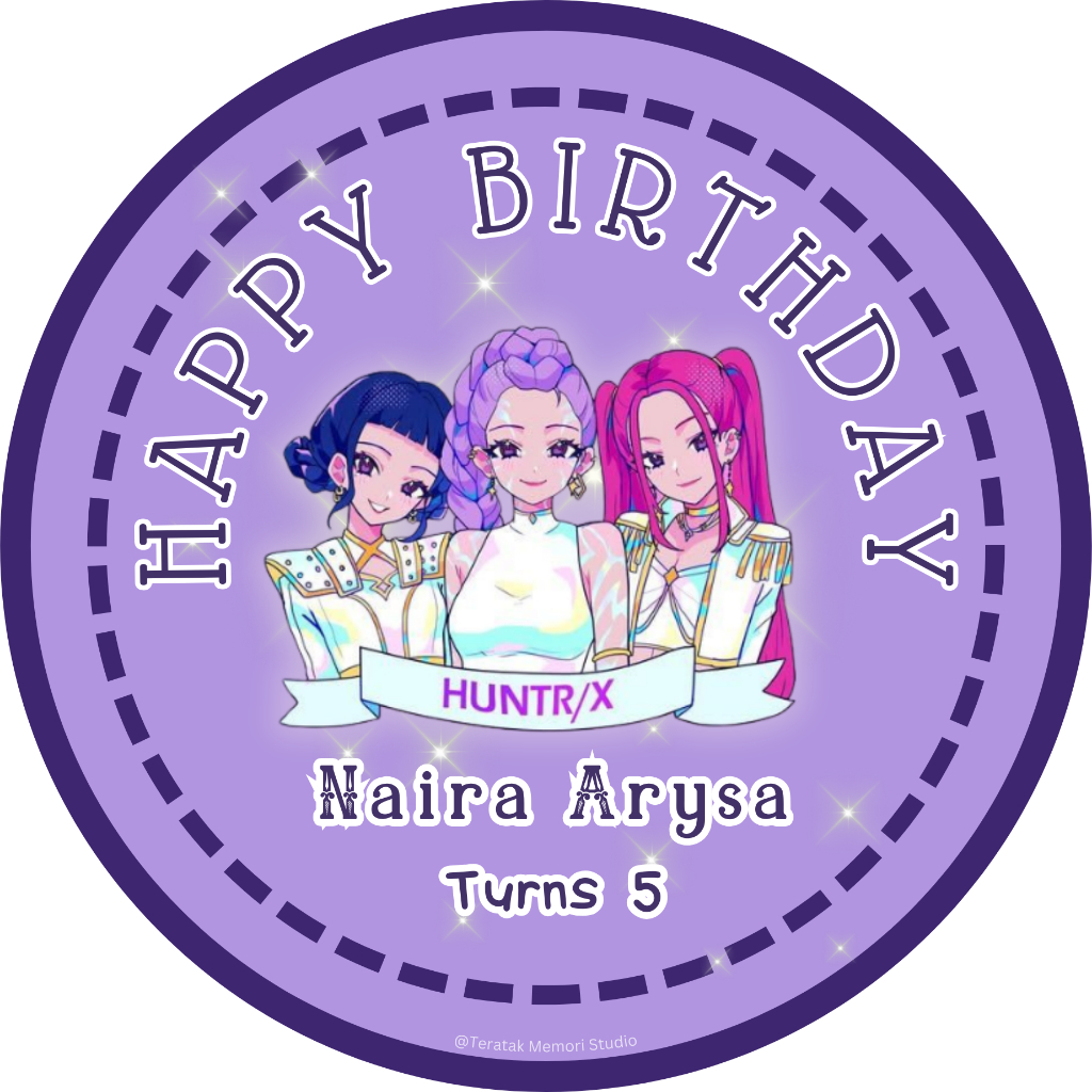 Round Birthday Sticker - K-pop Demon Hunters (HUNTRIX) | Shopee Malaysia