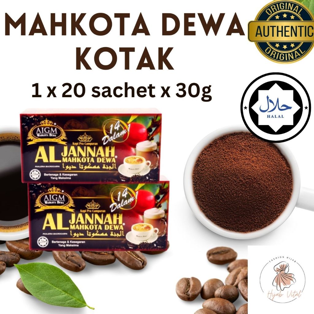 Al Jannah Mahkota Dewa Halal Instant Coffee 14-in-1 Kotak- Kopi Herba ...