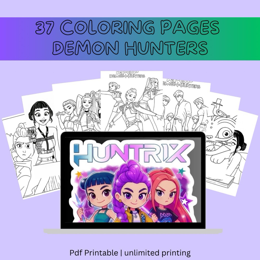 pdf 37 Coloring Pages Demon Hunter (Huntrix) | Shopee Malaysia