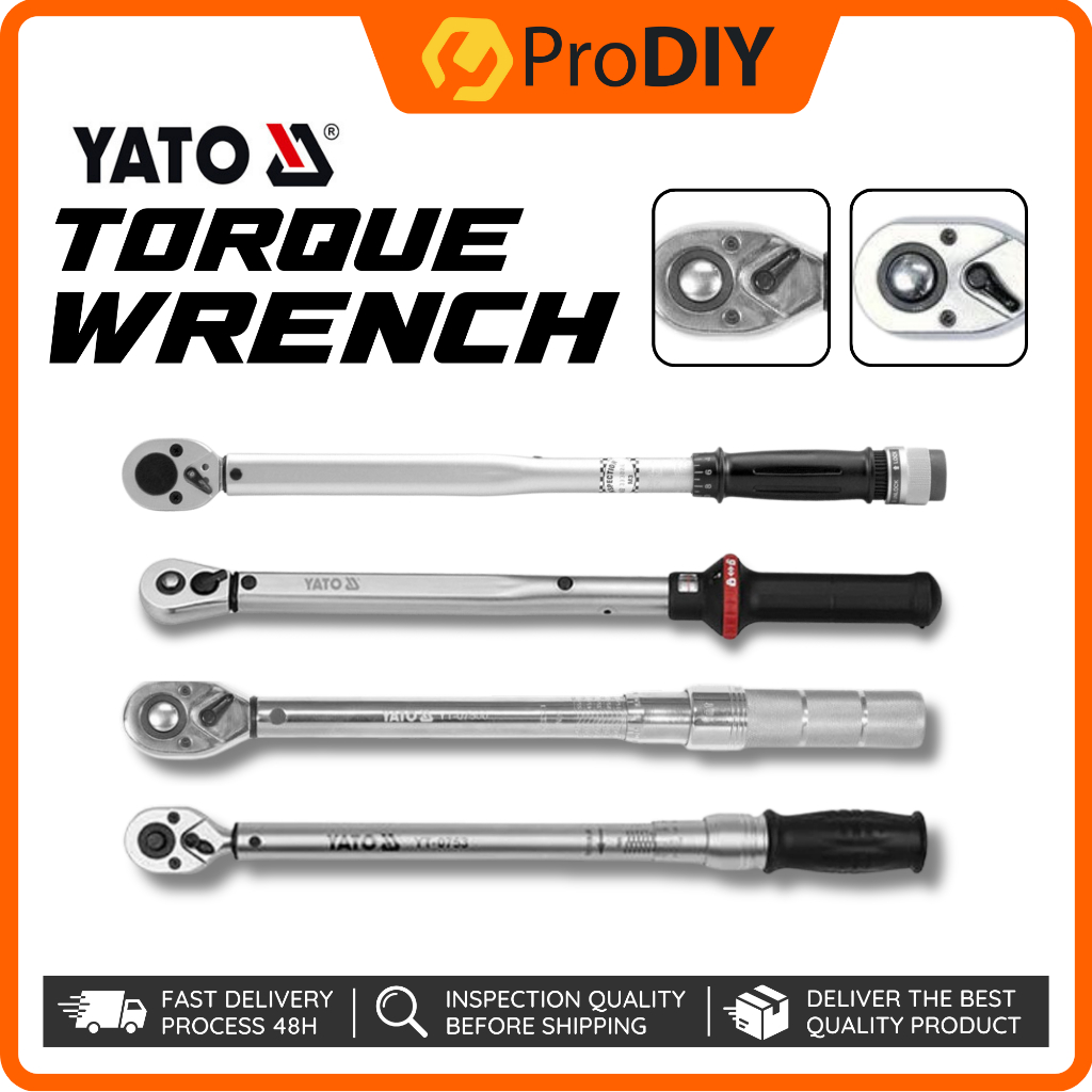 Yato Torque Wrench Spanar Wrench Driver Click Adjustable Ratchet Adjust ...