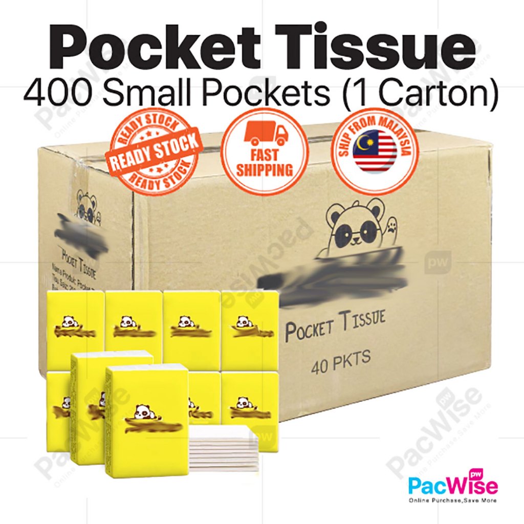 [400 Pocket -1 Carton] Bambooloo Pocket Tissue 3 Ply 8s Travel Tissue ...