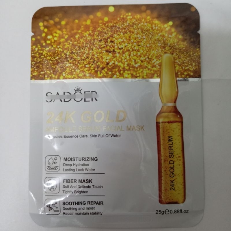 25g 24k gold ampoule serum facial mask | Shopee Malaysia