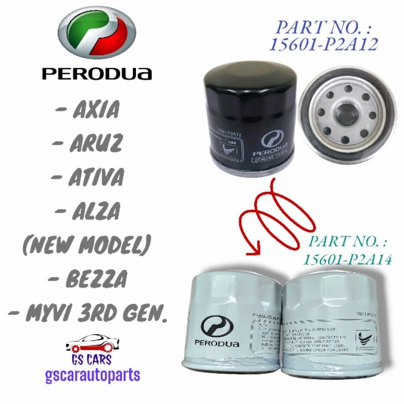 Perodua engine oil filter alza D27A 2022/axia/bezza/myvi 2018/aruz ...