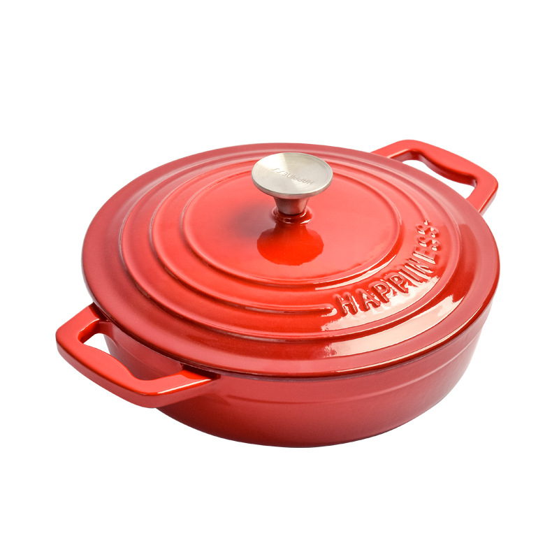 Household Small Happiness Multi-Functional Enamel Cast Iron Pot ...