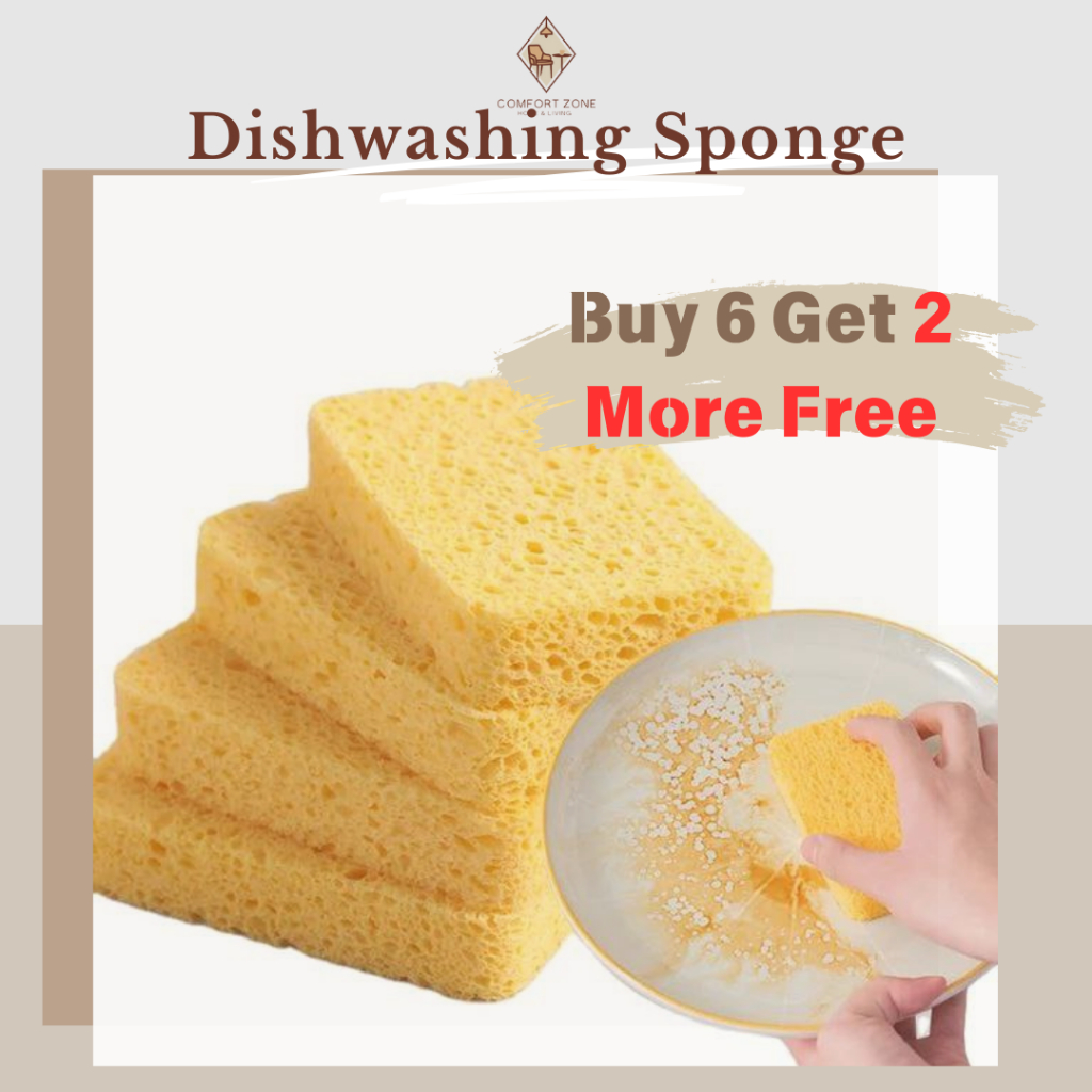 Dishwashing Natural Wood Pulp Sponge Kitchen Cleaning Yellow Sponge ...