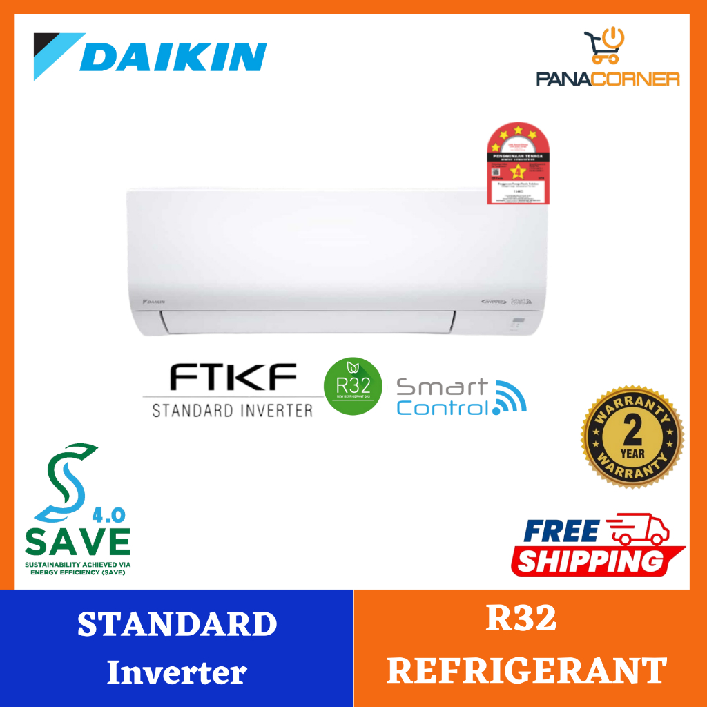 (FREE SHIPPING) Daikin (New) R32 Standard Inverter FTKF Series 1.0HP-2.5HP FTKF25C / FTKF35C ...