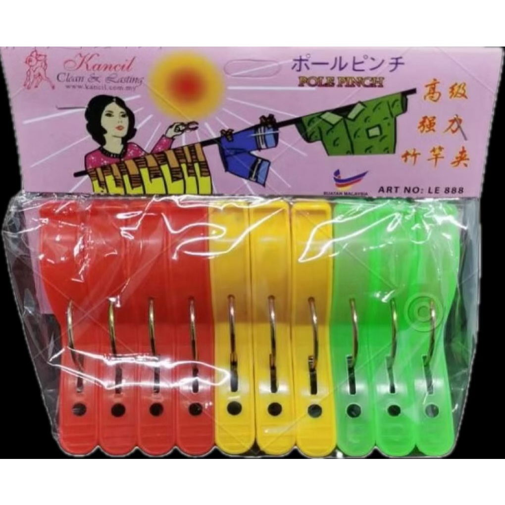 6 PAKET Large Plastic Clothes Peg Penyepit Baju Besar Sepit Baju Klip ...