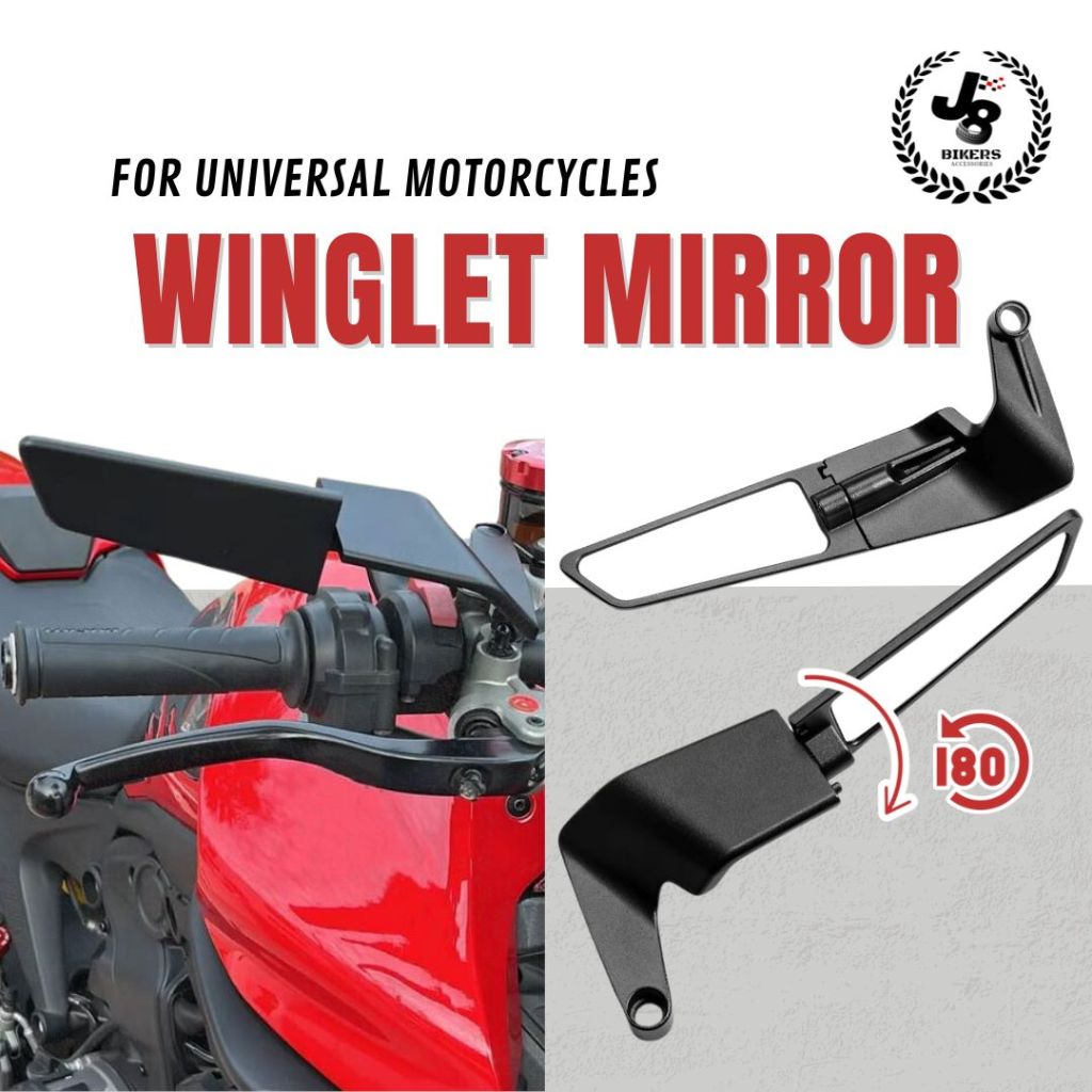 Universal Winglet Adjustable Wing Rotating Side Mirror Yamaha Honda ...