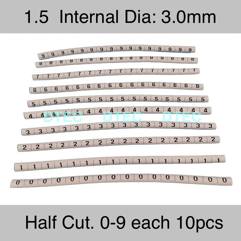 Electrical Hot tube marker pvc tubing pvc marking tube white L N PE 0/1 ...