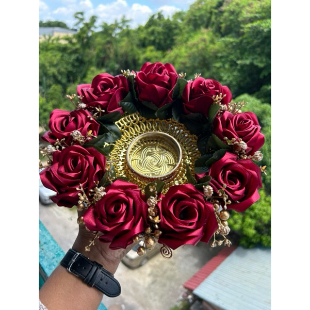 multipurpose tray/ribbon flower/wedding/coconut tray/bride tray/prayer ...