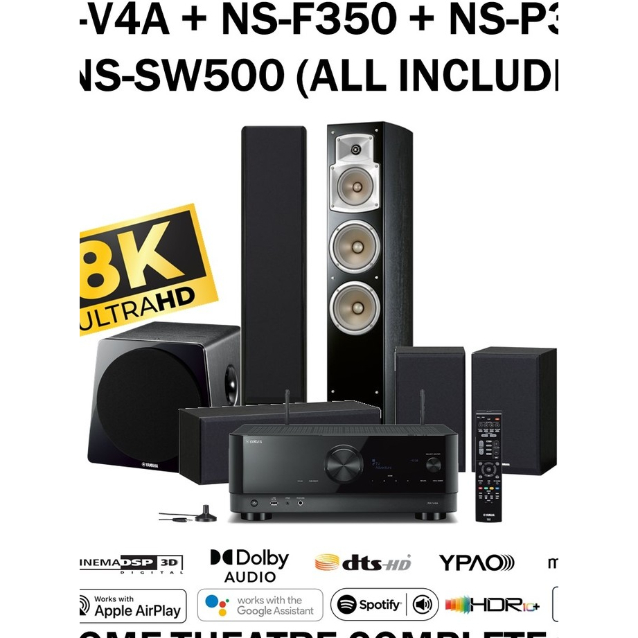 [YAMAHA] [RX-V4A HOME THEATRE WITH NS-F350 NS-P350 NS-SW500] SET BLUETOOTH | Shopee Malaysia