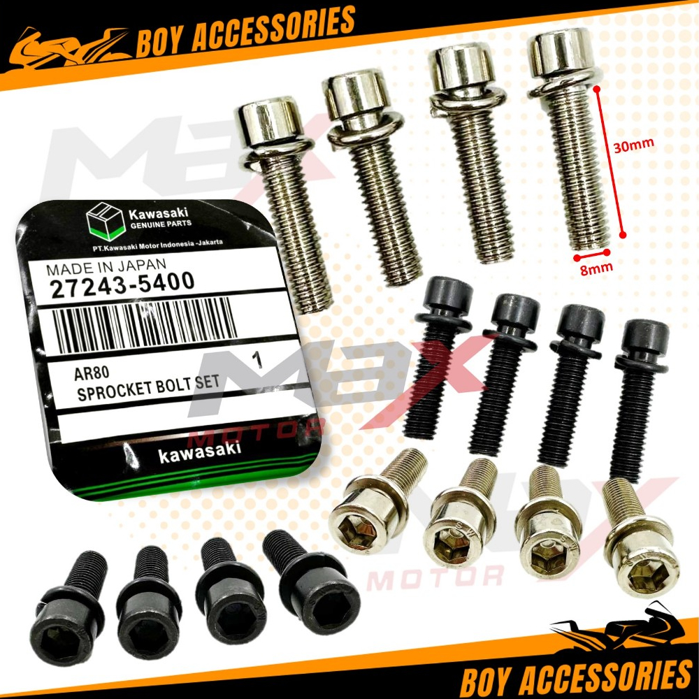 RXZ LC135 SRLZ Y125Z AR80 Kawasaki Rear Sprocket Bolts/ Sprocket Screws ...