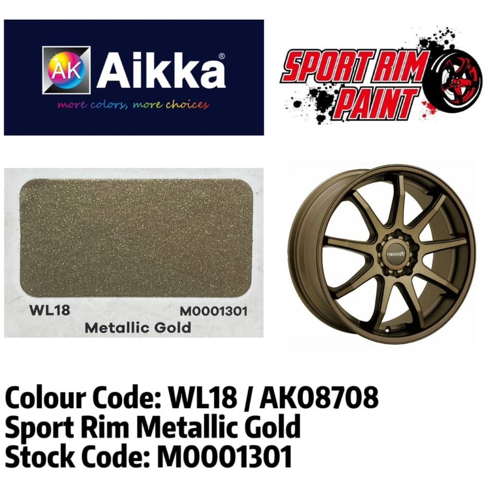 WL18 SPORT RIM METALLIC GOLD - Aikka Sport Rim Colour | Shopee Malaysia