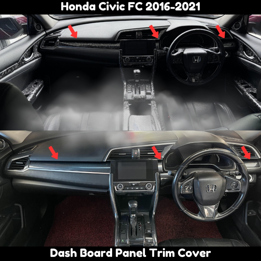 Honda Civic Fc 2016-2021 Forged Carbon Trim&Carbon Trim Dash Board ...