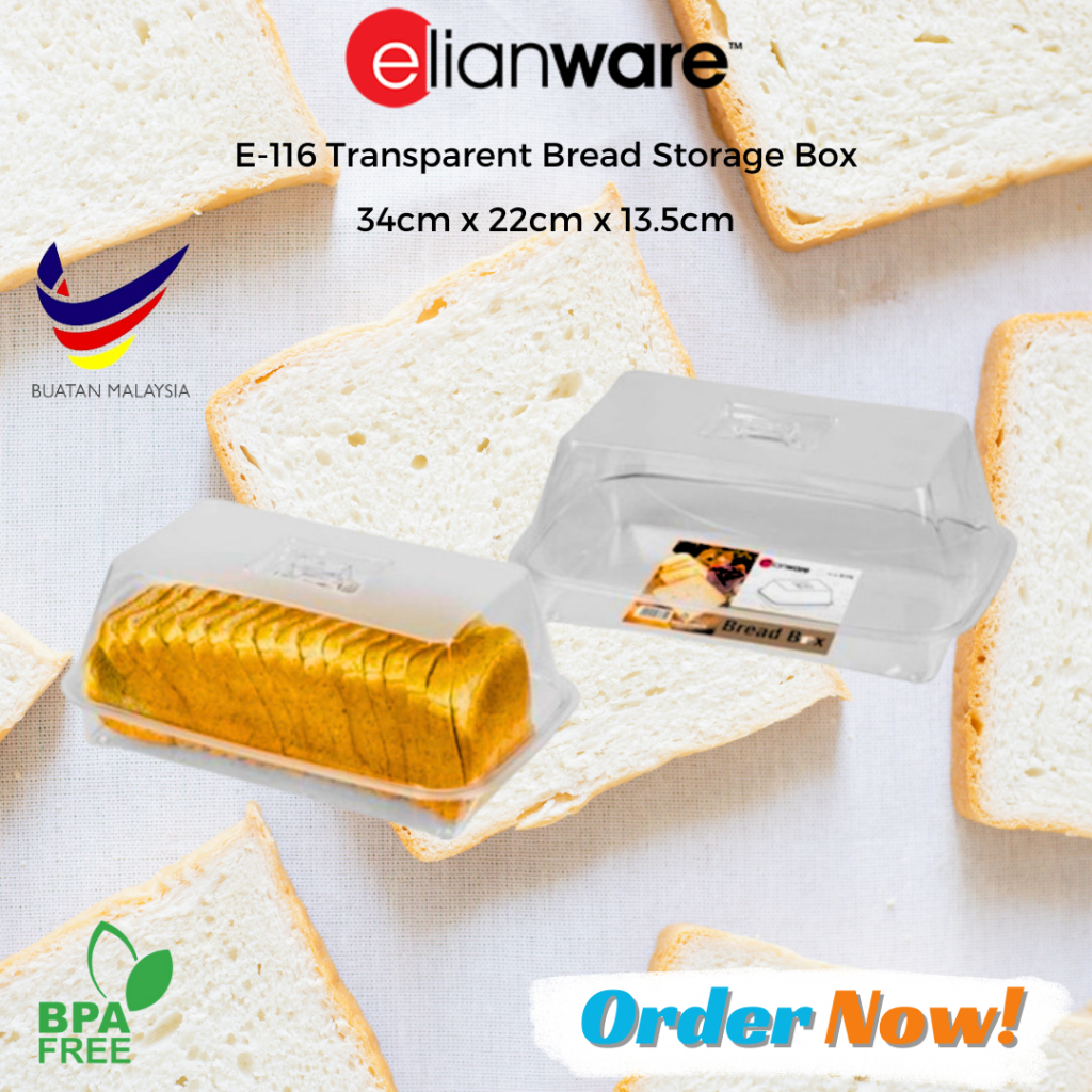 E-116 Transparent Bread Storage Box - Elianware | Shopee Malaysia
