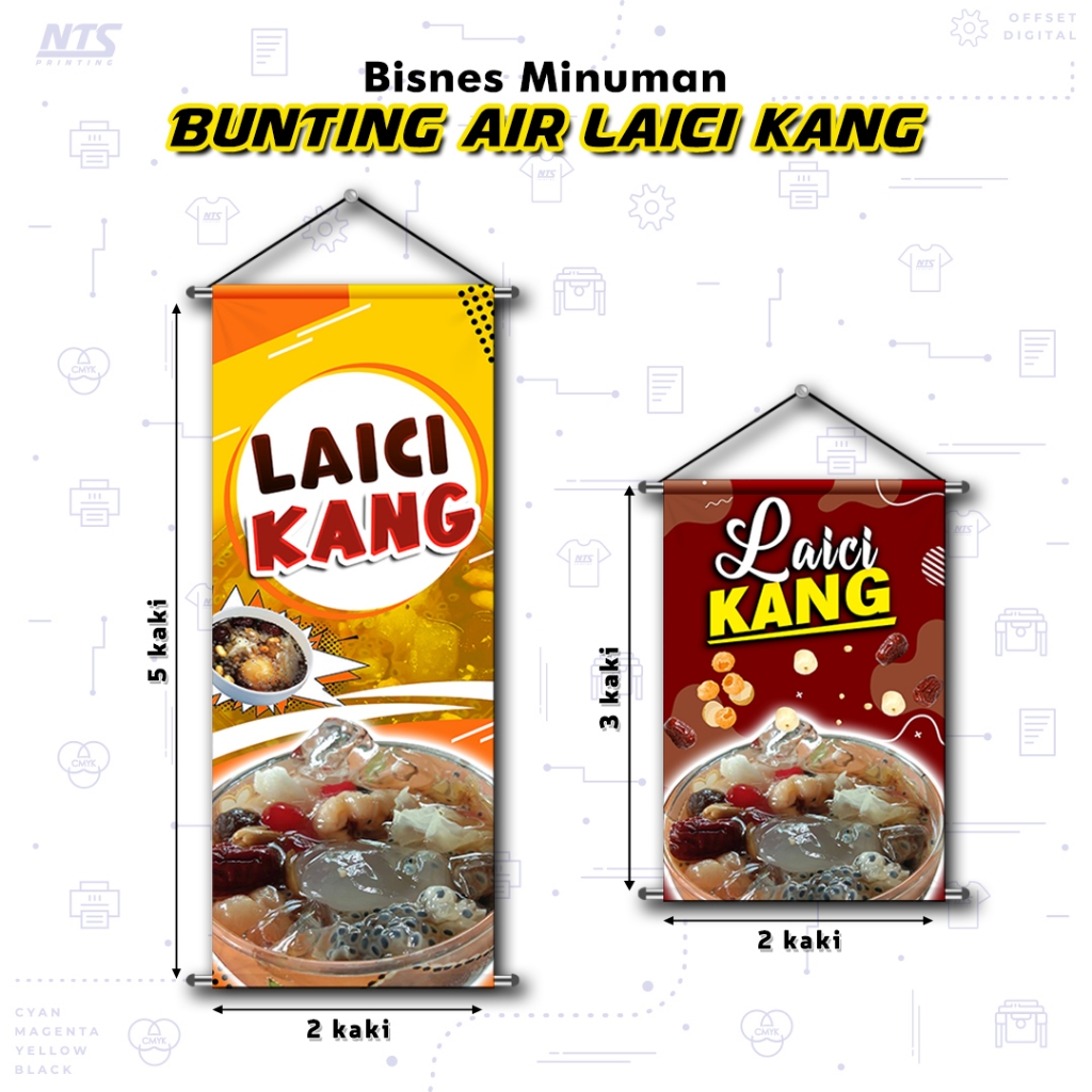 🔥FREE DESIGN🔥 Bunting Air Laici Kang - Material Tebal / Kalis Air ...