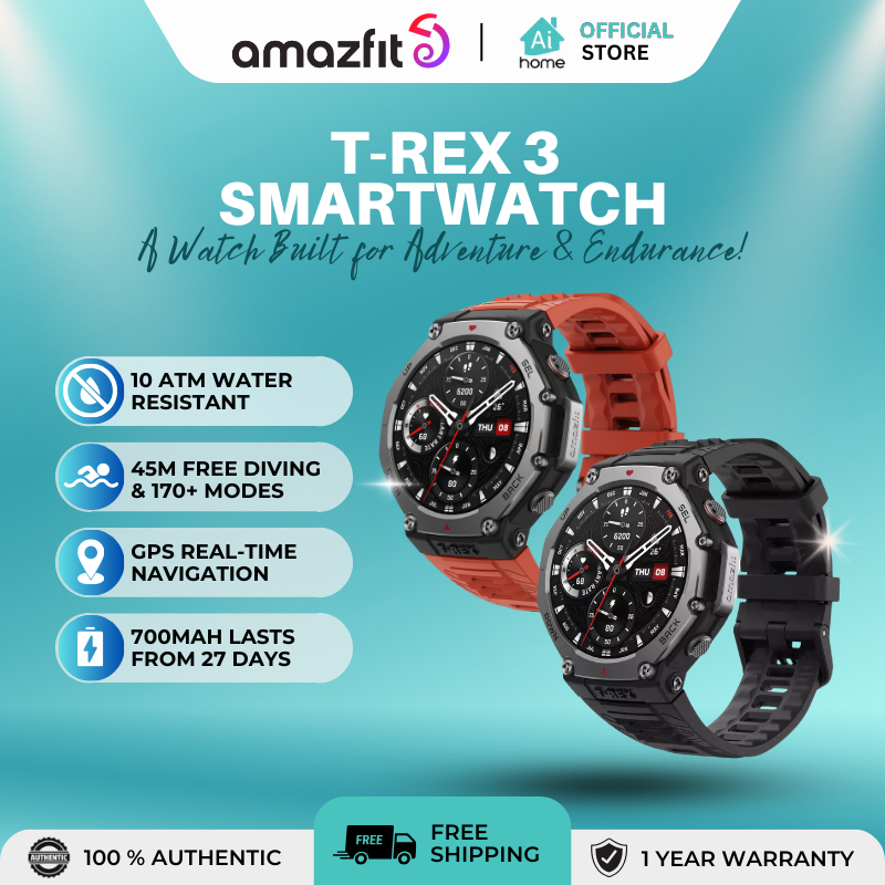 AMAZFIT T-Rex 3 48mm Smartwatch with Outdoor Offline Maps & Navigation ...
