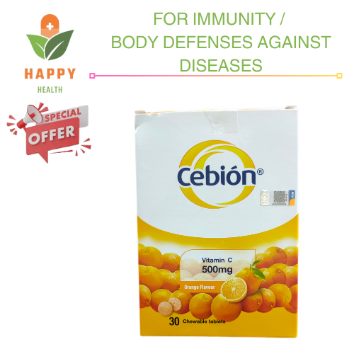 [ Exp 9/2025 ] CEBION CHEWABLE VITAMIN C 500MG TABLET 30'S - For Body ...