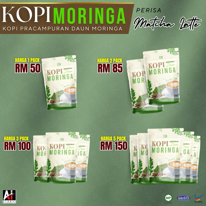KOPI MORINGA KOPI TERBARU ORIGINAL AI GLOBAL | Shopee Malaysia