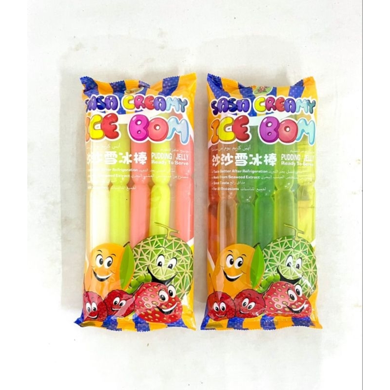 Sasa 90g x 10's Creamy Ice Bom Pudding Jelly Childhood Snacks Kedai ...